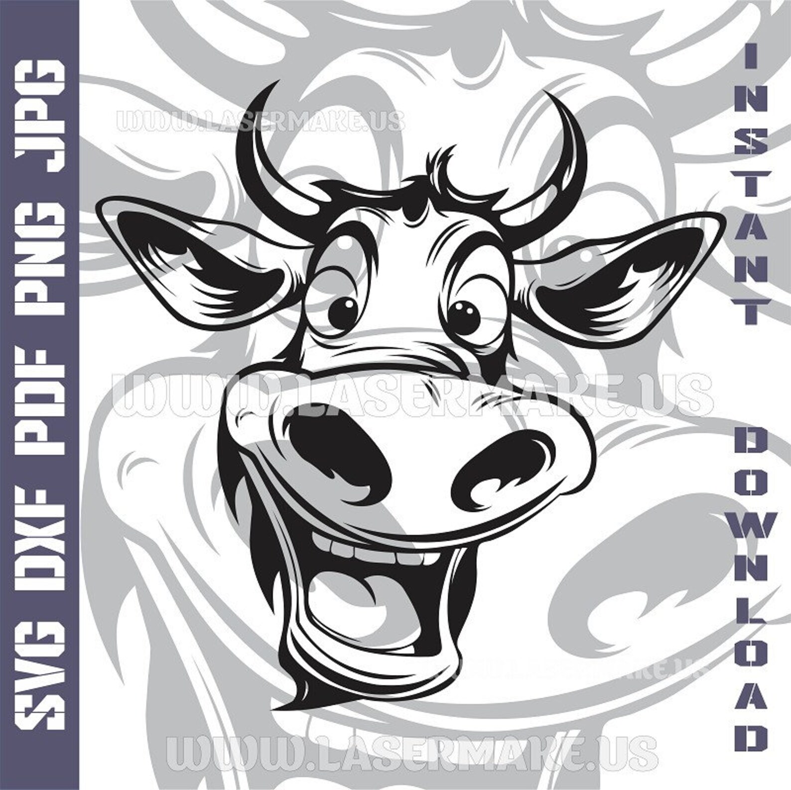 Funny Cow SVG File Cut File for Cricut Printable Png SVG Dxf Cut Files ...