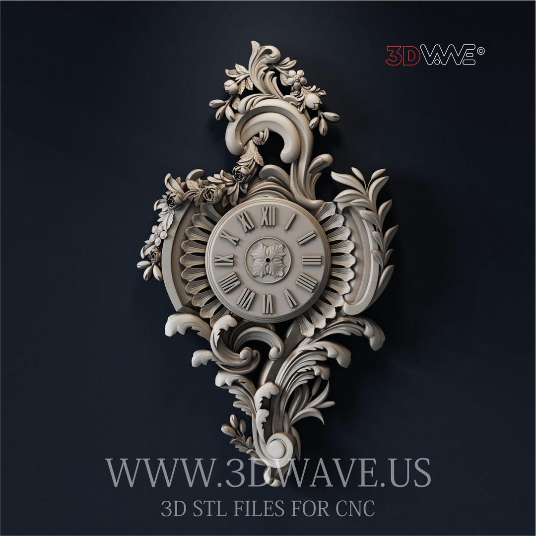 3D Wall Clock STL File: CNC Carving Template (digital Download) - Etsy