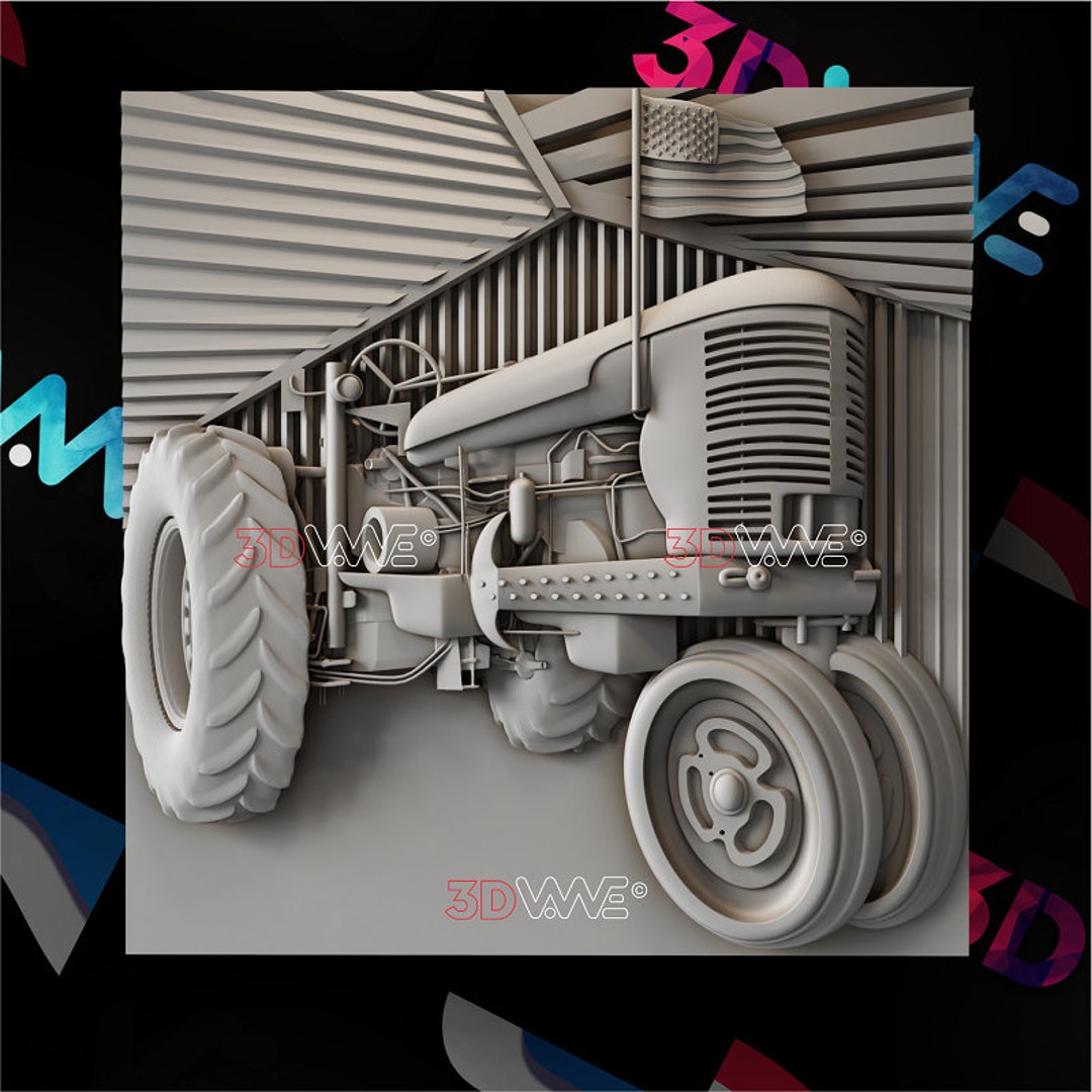 Tractor| Farm | Ranch | 3d Model | STL | CNC Files | Wall Decor | Wood ...