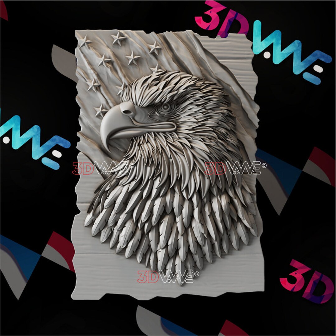 American Eagle | Patriotic | 3d Model | STL | CNC Files | Wall Decor ...