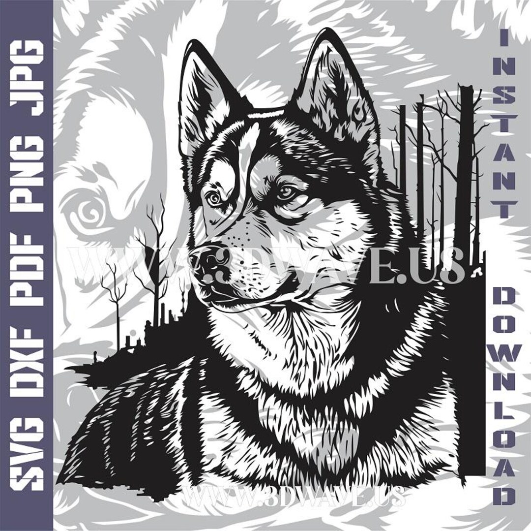 Husky Dog Vector Art: Laser Cut Files for Cricut (digital Download - Etsy