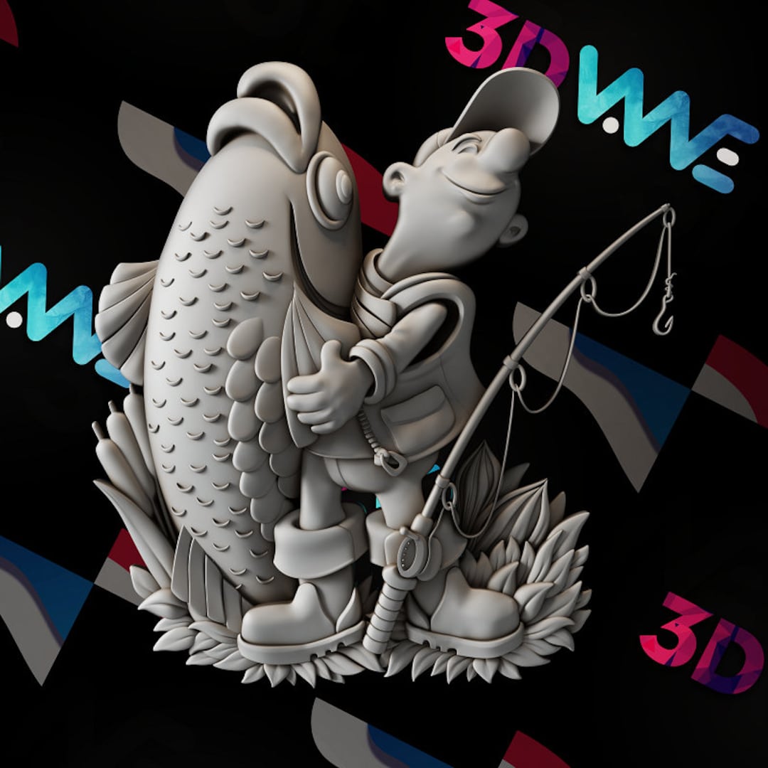 Fisherman | Fish | Fishing | 3d Model | STL | CNC Files | Wall Decor ...
