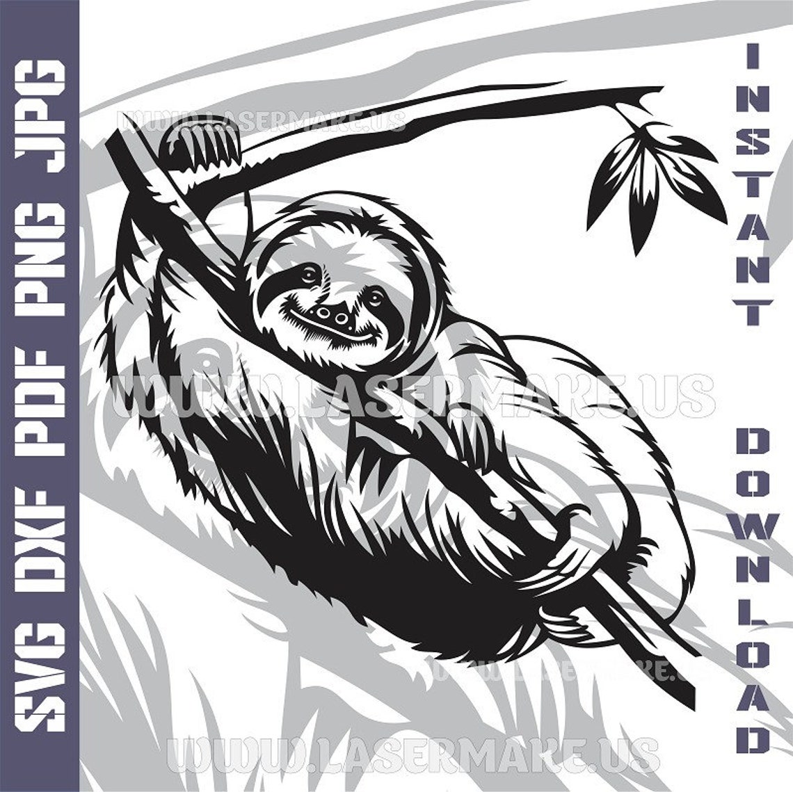 Sloth SVG File | Cut File for Cricut | Printable Png| SVG Dxf Cut Files ...