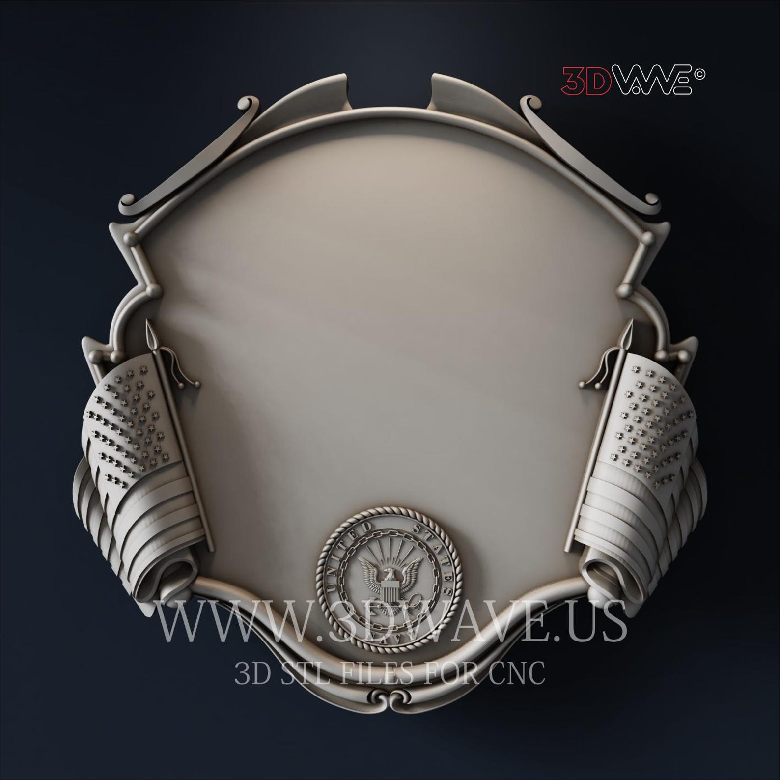 3D US Navy Plaque | CNC & STL Files for Wall Art | Instant Digital ...
