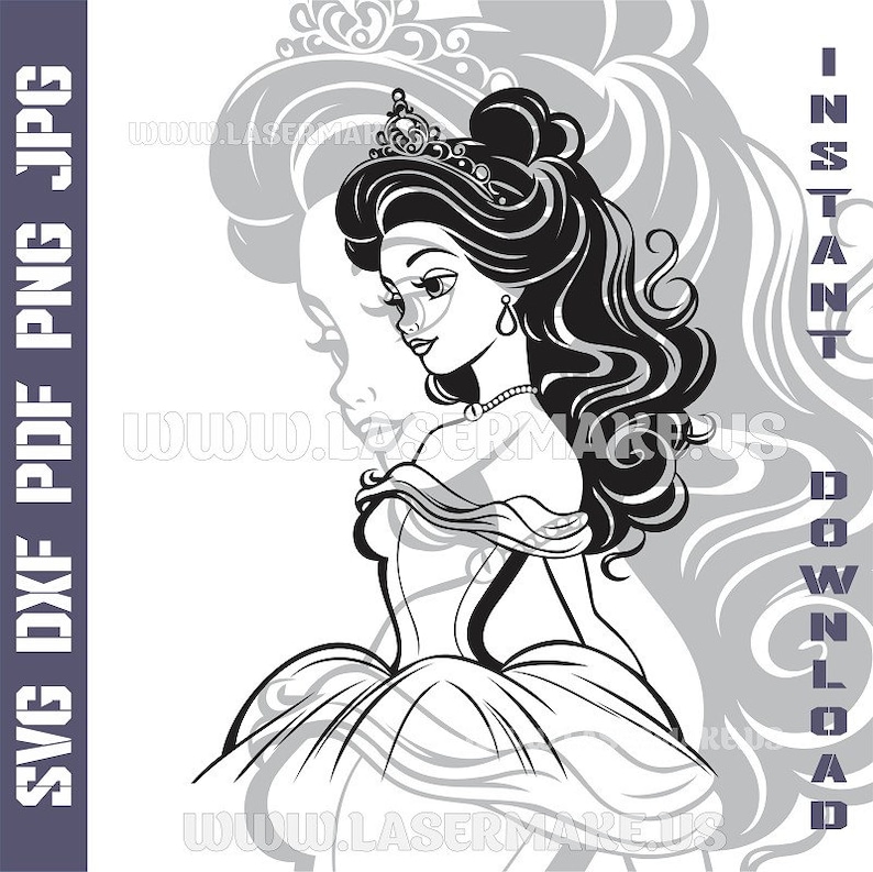 Princess SVG File | Cut File for Cricut | Printable Png| SVG Dxf Cut ...