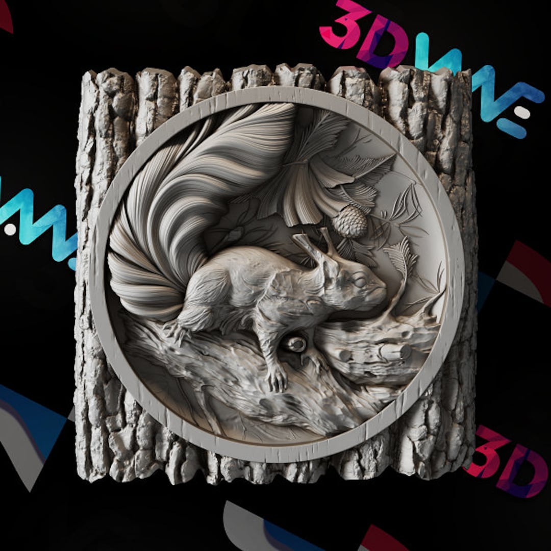 Squirrel | Forest | 3d Model | STL | CNC Files | Wall Decor | Wood Art ...