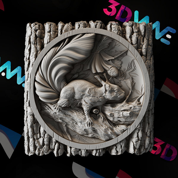 Squirrel | Forest | 3d Model | STL | CNC Files | Wall Decor | Wood Art ...