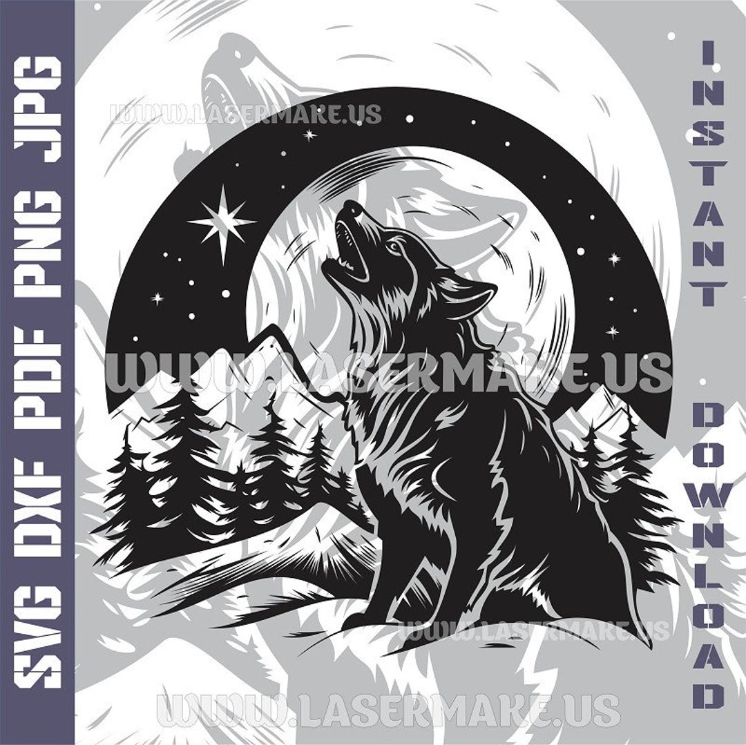 Wolf SVG File Cut File for Cricut Printable Png SVG Dxf Cut Files Laser ...