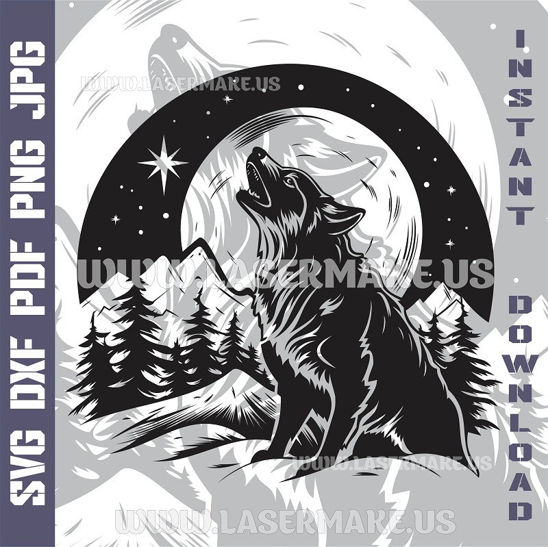 Wolf SVG File Cut File for Cricut Printable Png SVG Dxf Cut Files Laser ...