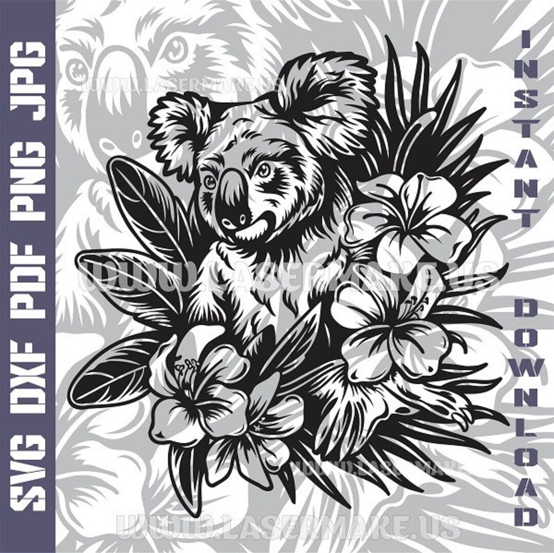 Koala SVG File Cut File for Cricut Printable Png SVG Dxf Cut Files ...