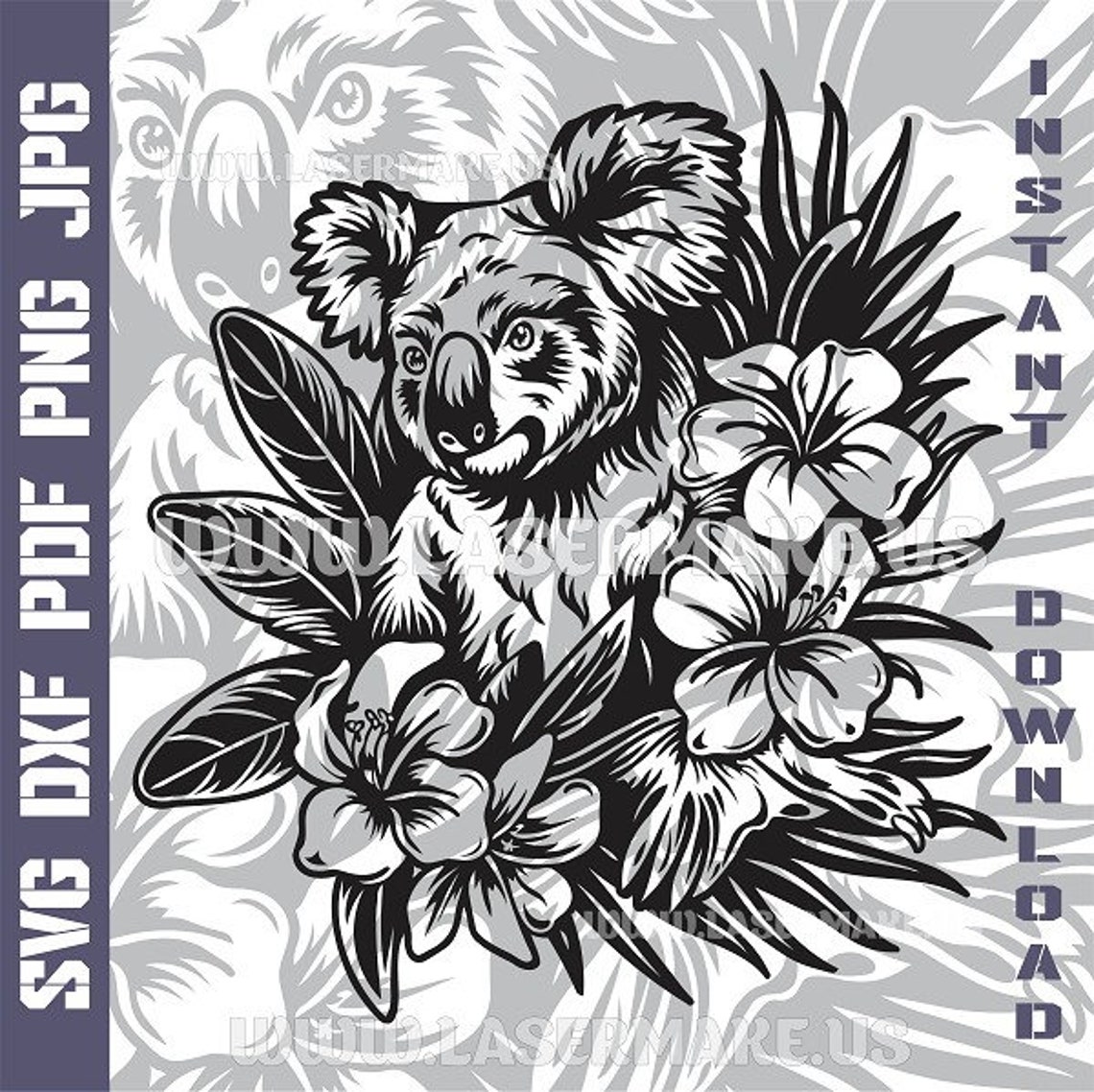 Koala SVG File | Cut File for Cricut | Printable Png| SVG Dxf Cut Files ...