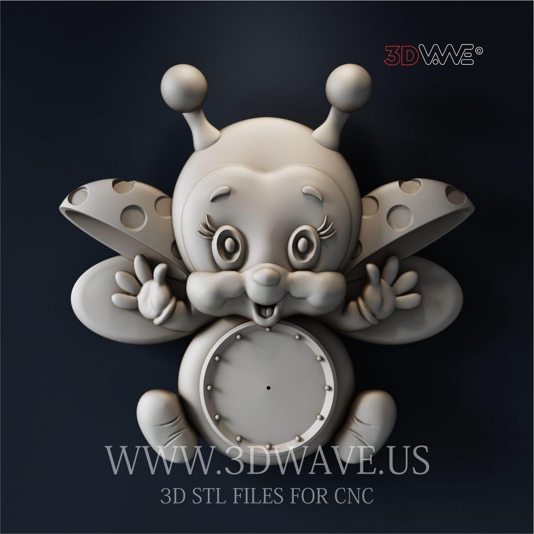 Ladybug Wall Clock 3D STL File: CNC Carving Template (digital Download ...