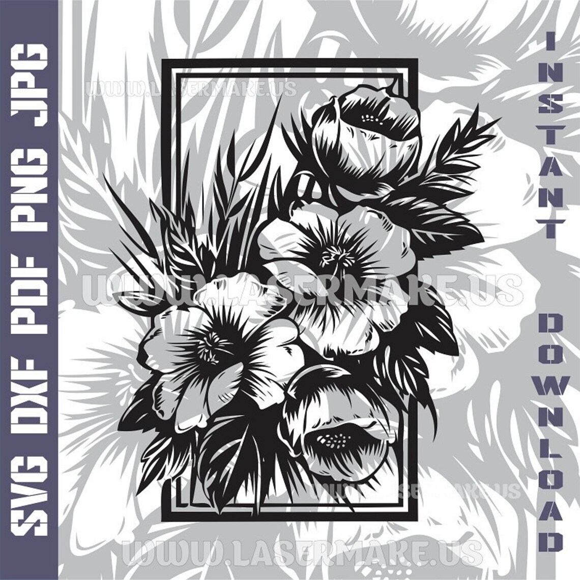 Flowers SVG File | Cut File for Cricut | Printable Png| SVG Dxf Cut ...