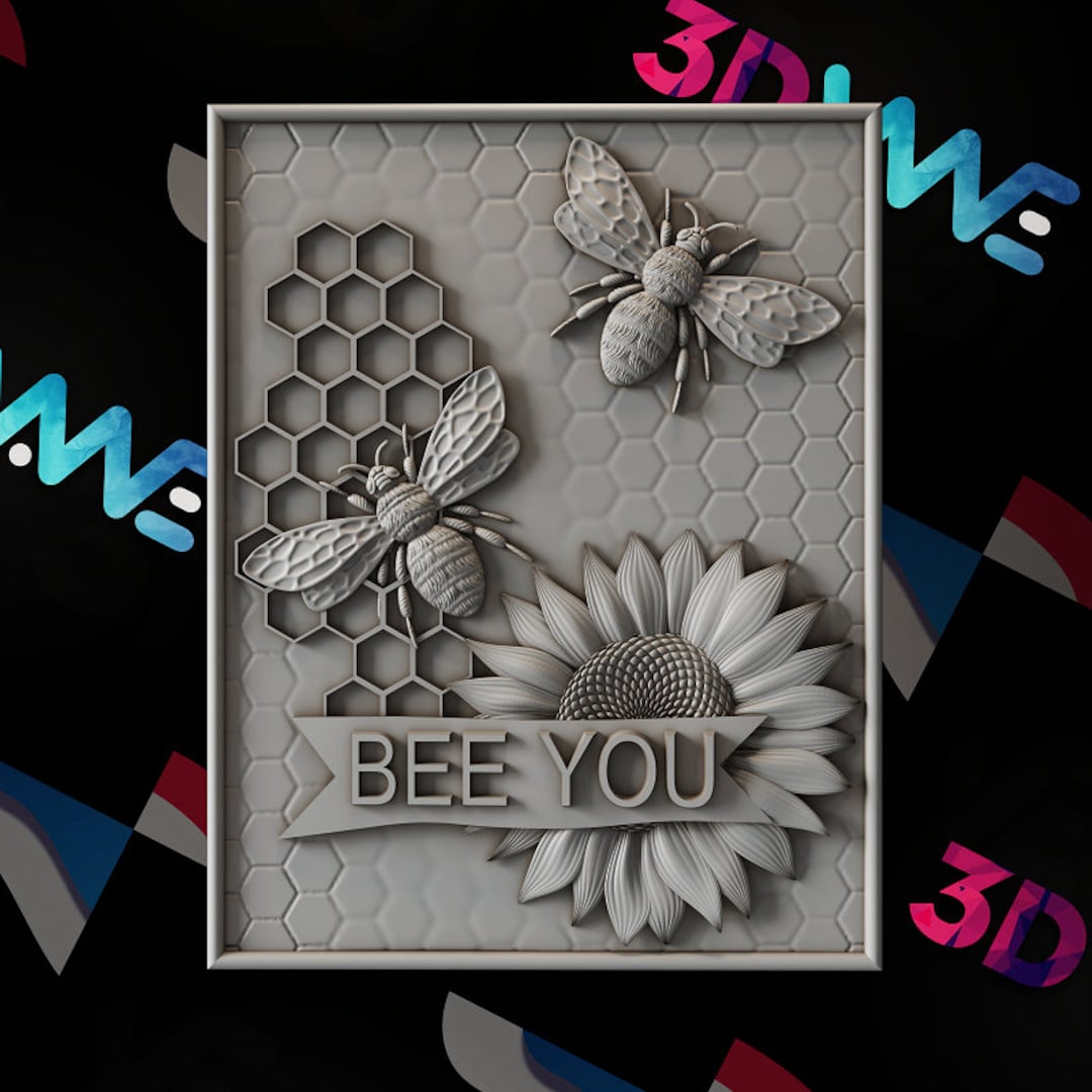 Bee | Honey | Honeycomb | 3d Model | STL | CNC Files | Wall Decor ...