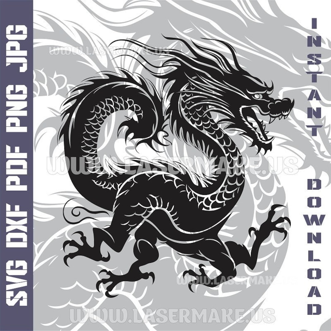 Chinese Dragon SVG File | Cut File for Cricut | Printable Png| SVG Dxf ...
