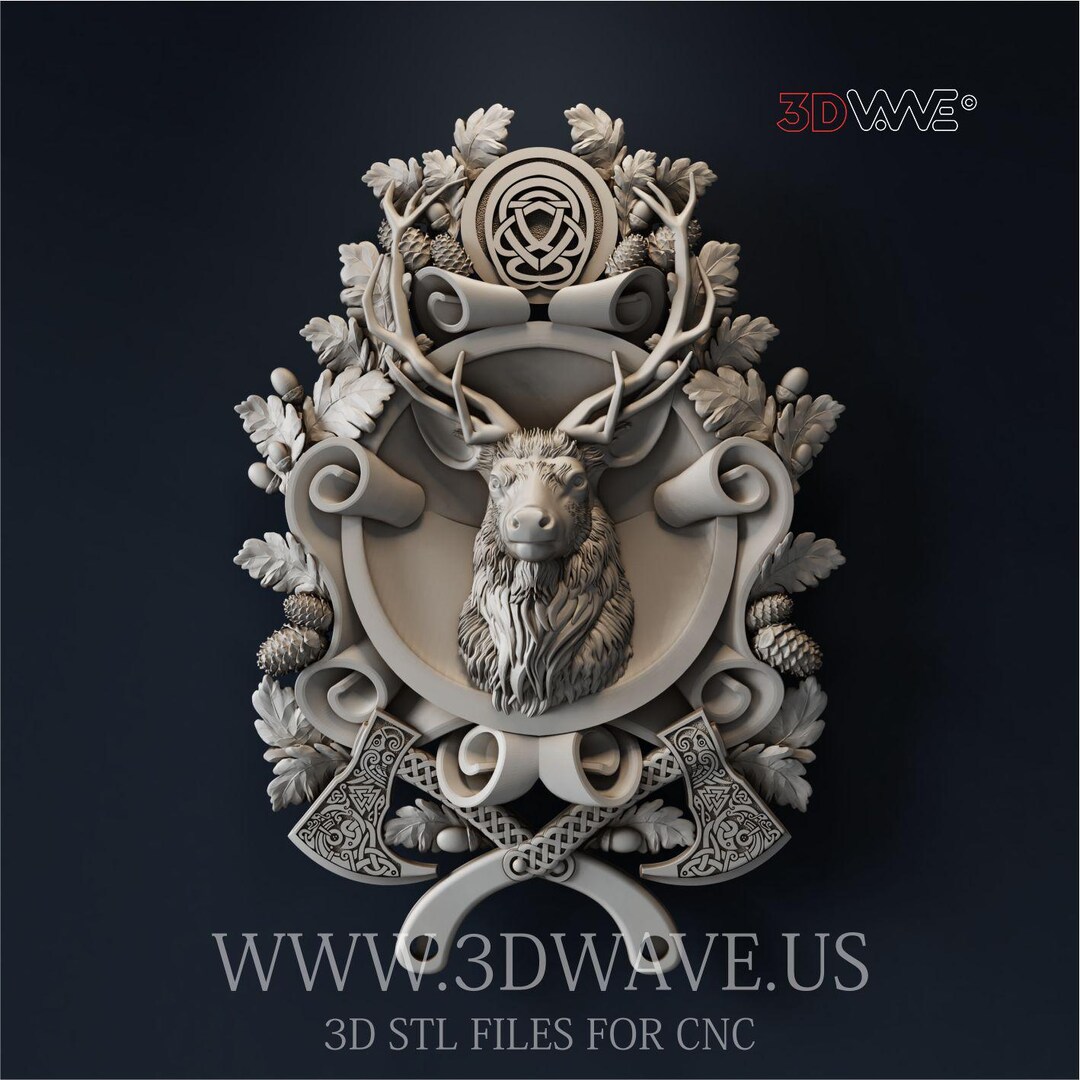 Deer 3D STL File: CNC Carving Template - Wood Wall Art (digital ...