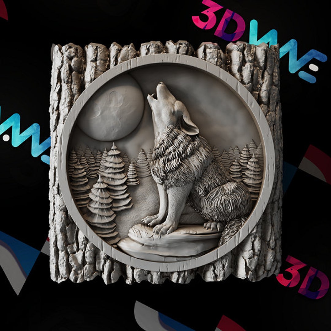 Wolf | Forest | 3d Model | STL | CNC Files | Wall Decor | Wood Art ...
