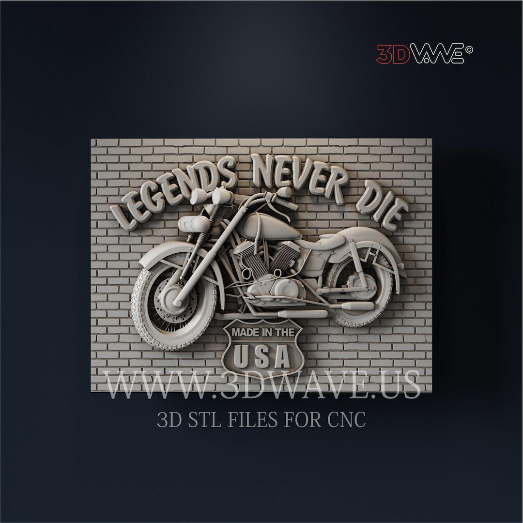 American Biker STL File: CNC Carving Template, Wood Wall Art (digital ...