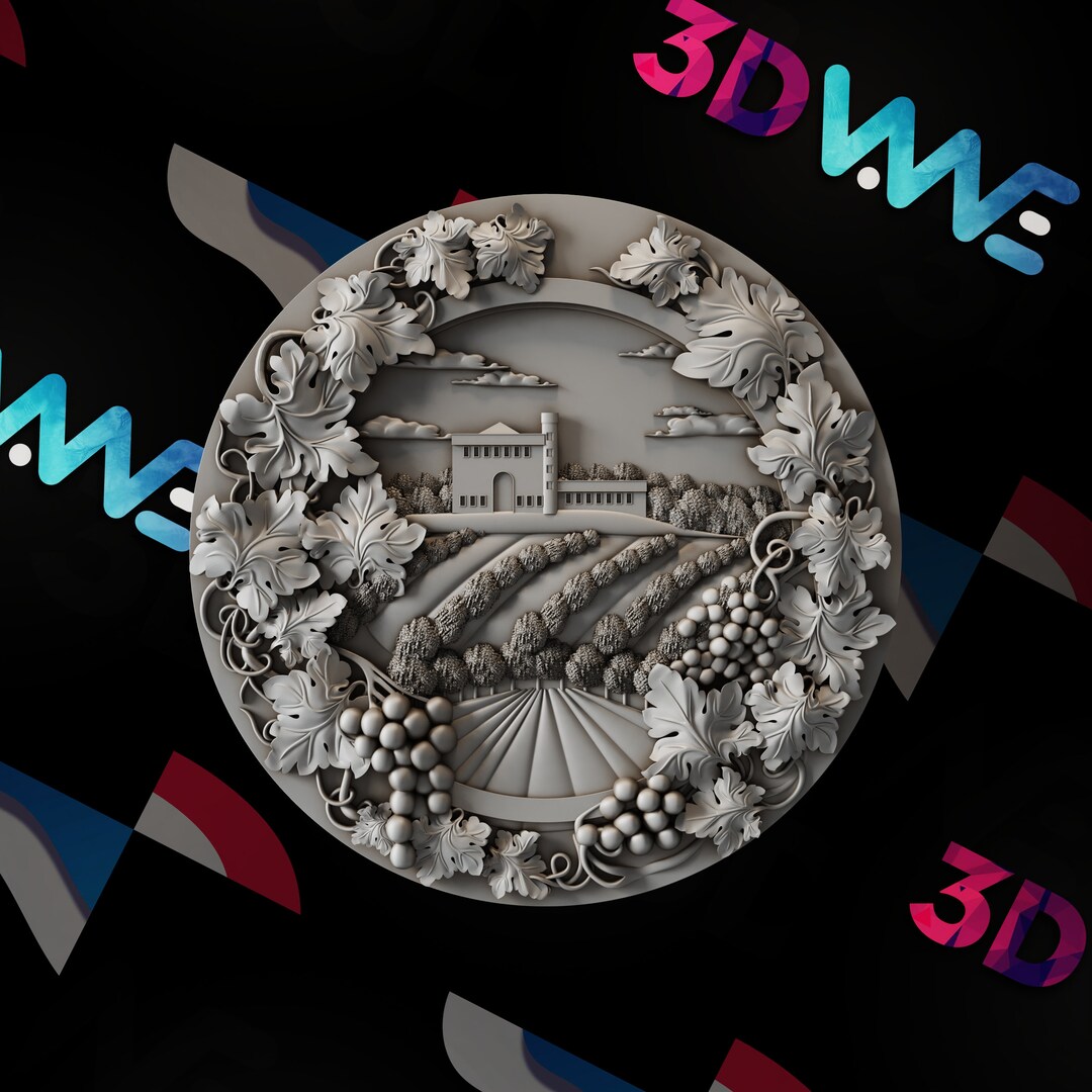 Vineyard | Winery | Grape | 3d Model | STL | CNC Files | Wall Decor ...