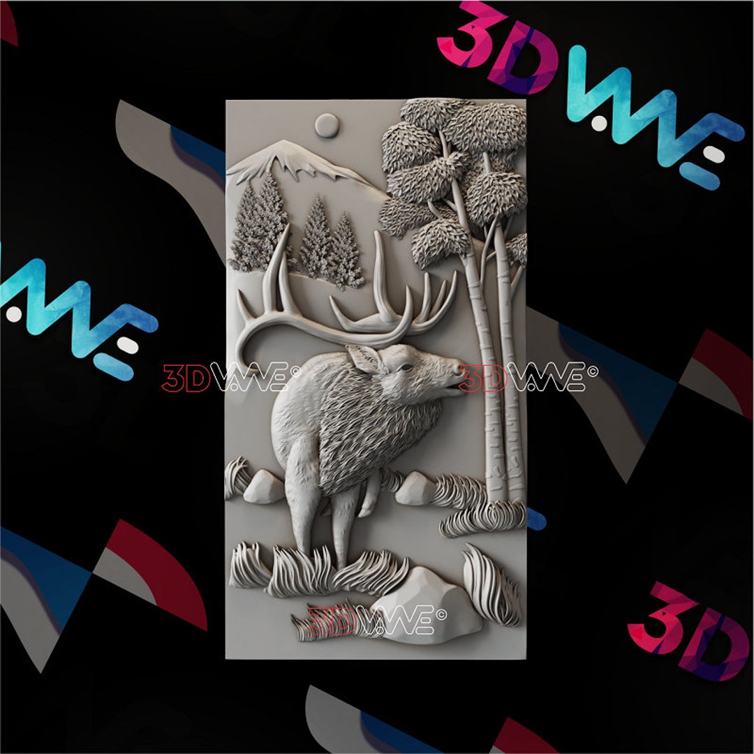 Deer | Stag | 3d Model | STL | CNC Files | Wall Decor | Wood Art | Home ...