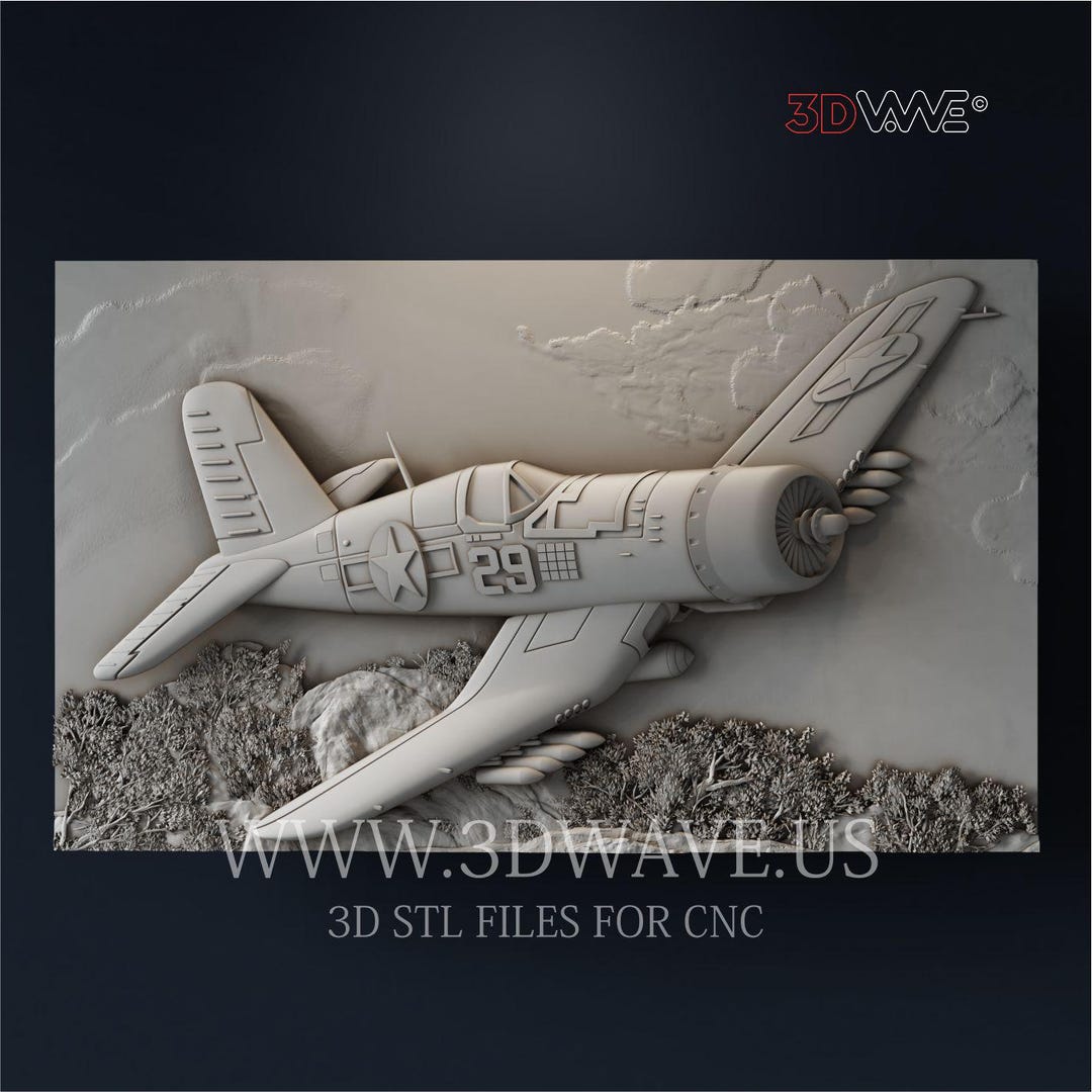 3D STL File: Airplane Digital Pattern | CNC Carving Template | Digital ...