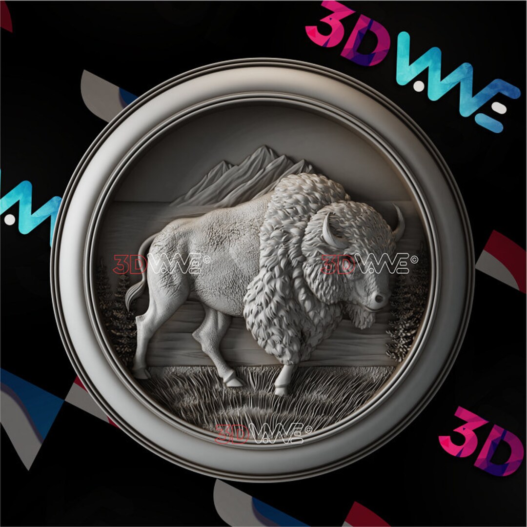 Bison | Western | Animal | 3d Model | STL | CNC Files | Wall Decor ...