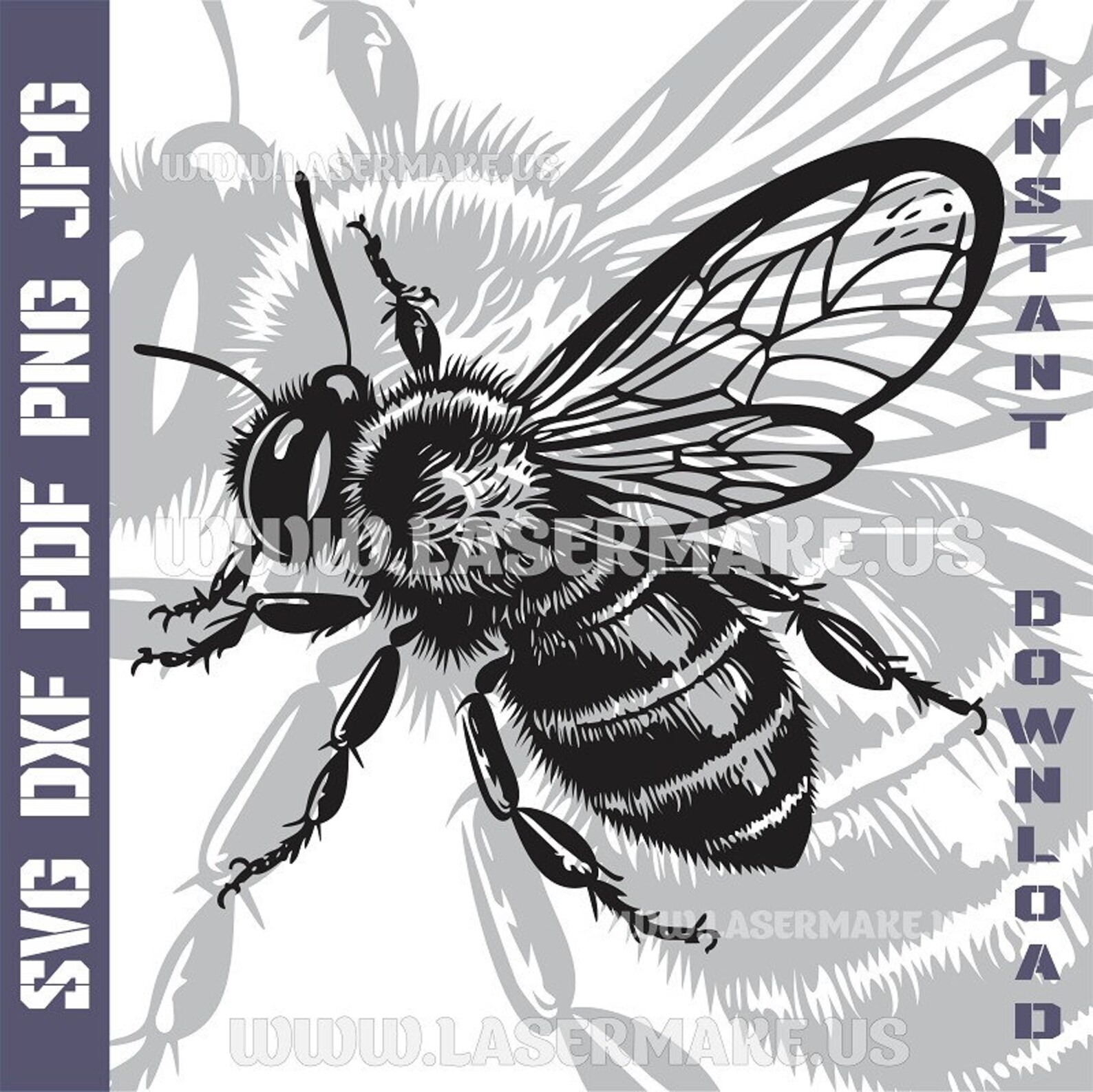 Bee SVG File | Cut File for Cricut | Printable Png| SVG Dxf Cut Files ...