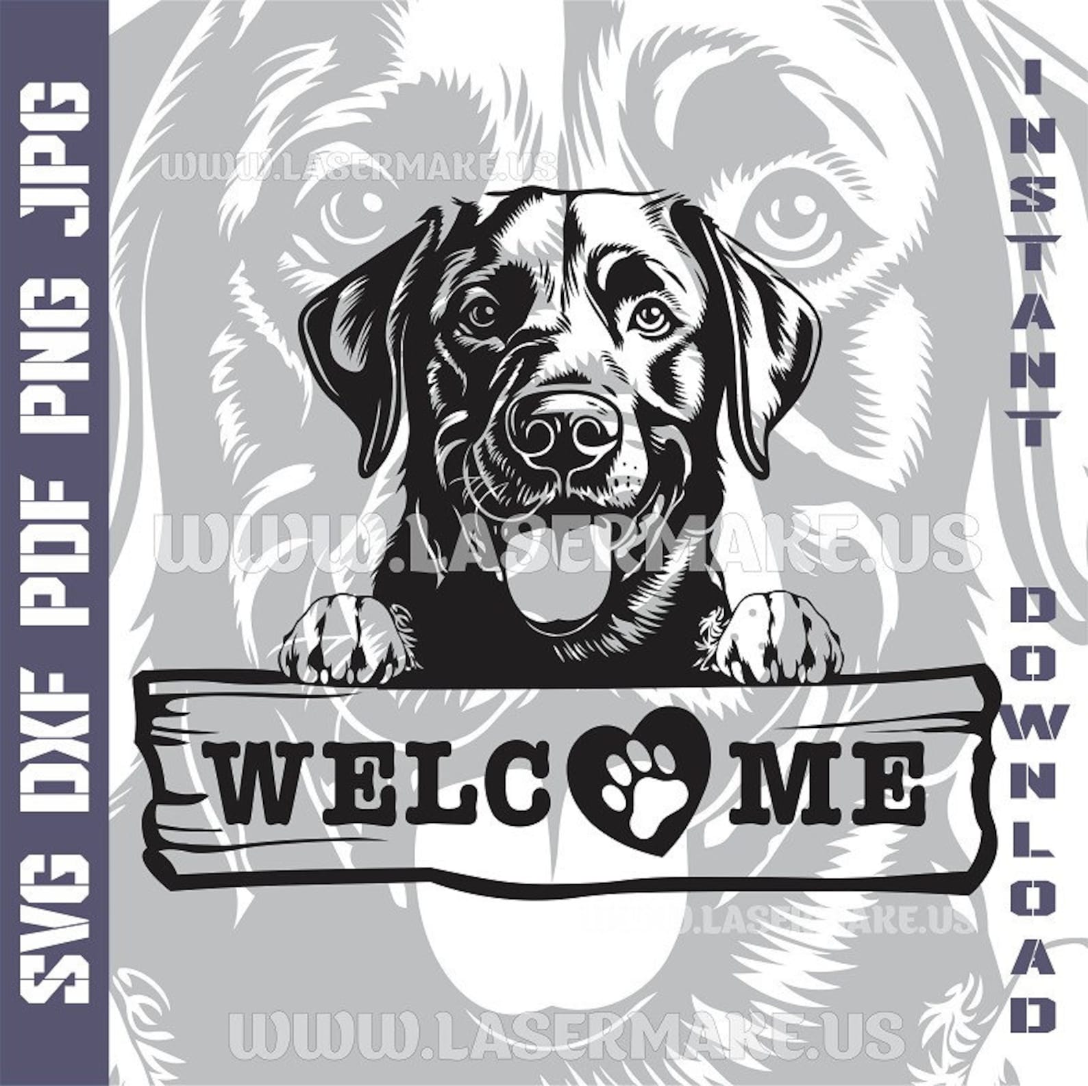 Labrador Retriever Welcome Sign SVG File Cut File for Cricut Printable ...