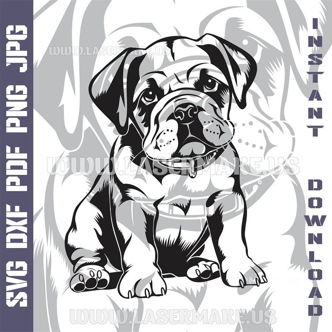 Bulldog Puppy SVG File | Cut File for Cricut | Printable Png| SVG Dxf ...