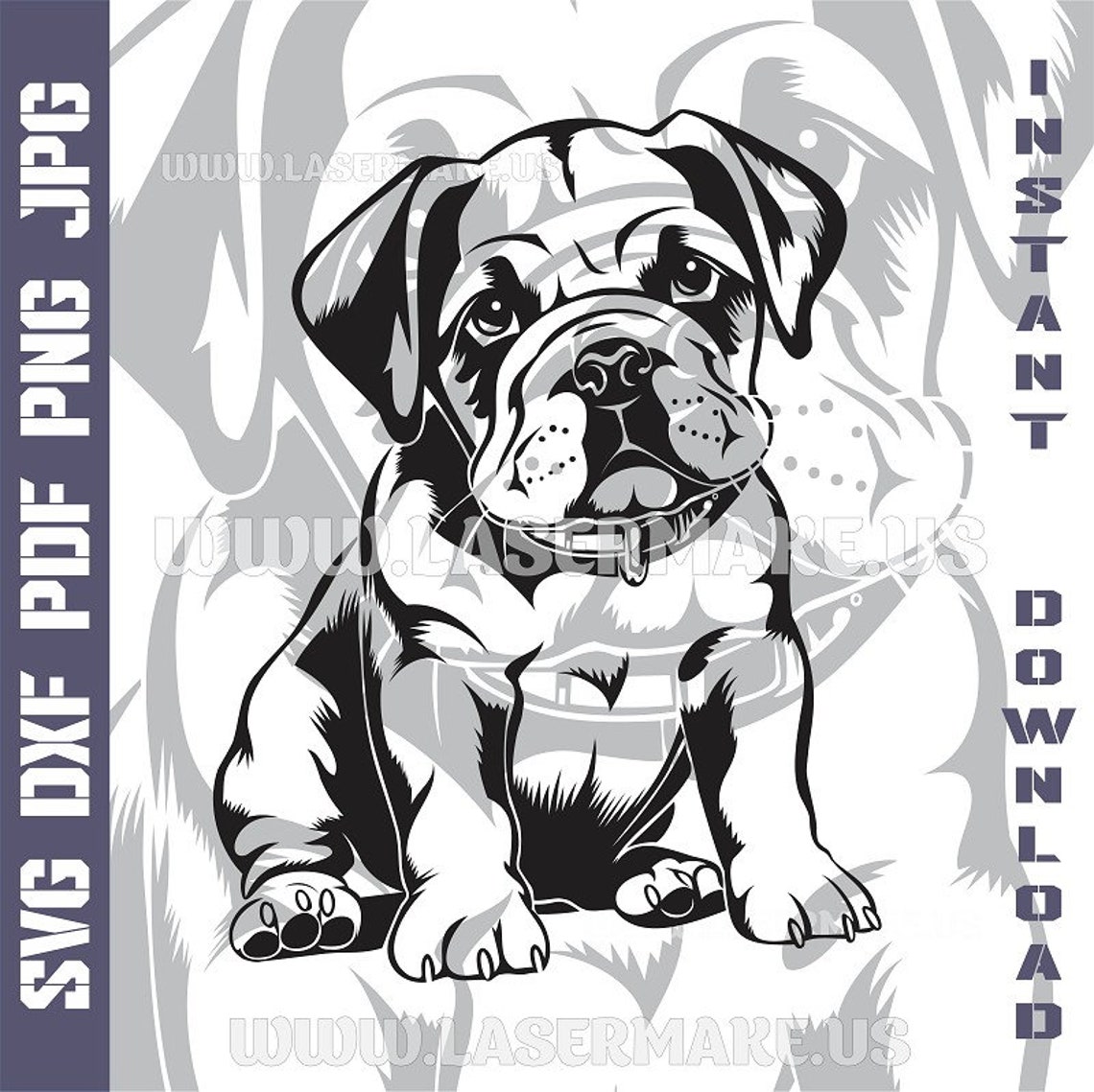 Bulldog Puppy SVG File Cut File for Cricut Printable Png SVG Dxf Cut ...