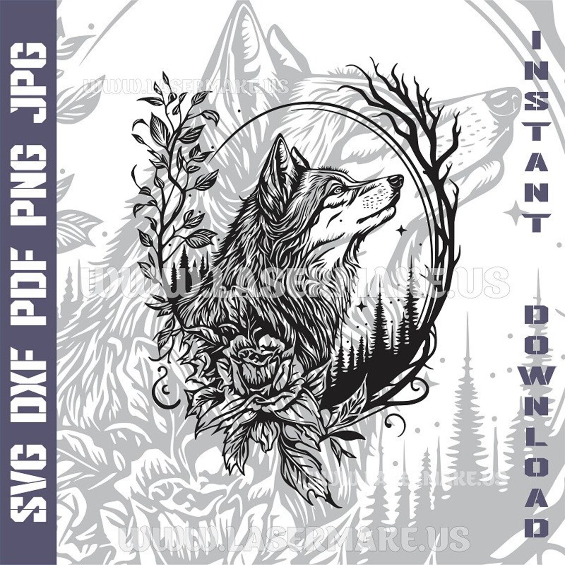 Wolf SVG File | Cut File for Cricut | Printable Png| SVG Dxf Cut Files ...