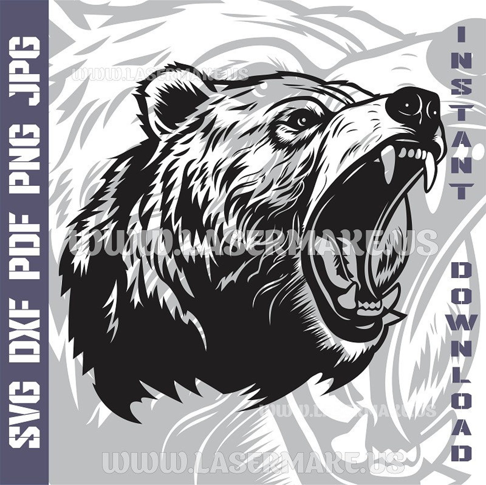 Bear SVG File Cut File for Cricut Printable Png SVG Dxf Cut Files Laser ...