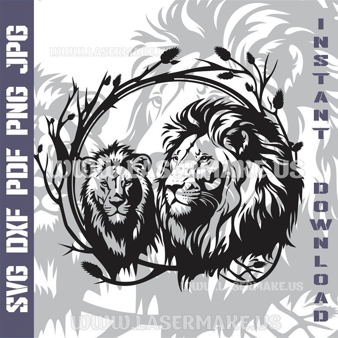 Lions SVG File | Cut File for Cricut | Printable Png| SVG Dxf Cut Files ...
