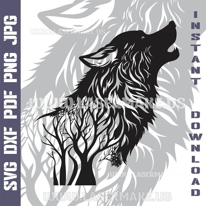 Wolf SVG File Cut File for Cricut Printable Png SVG Dxf Cut Files Laser ...