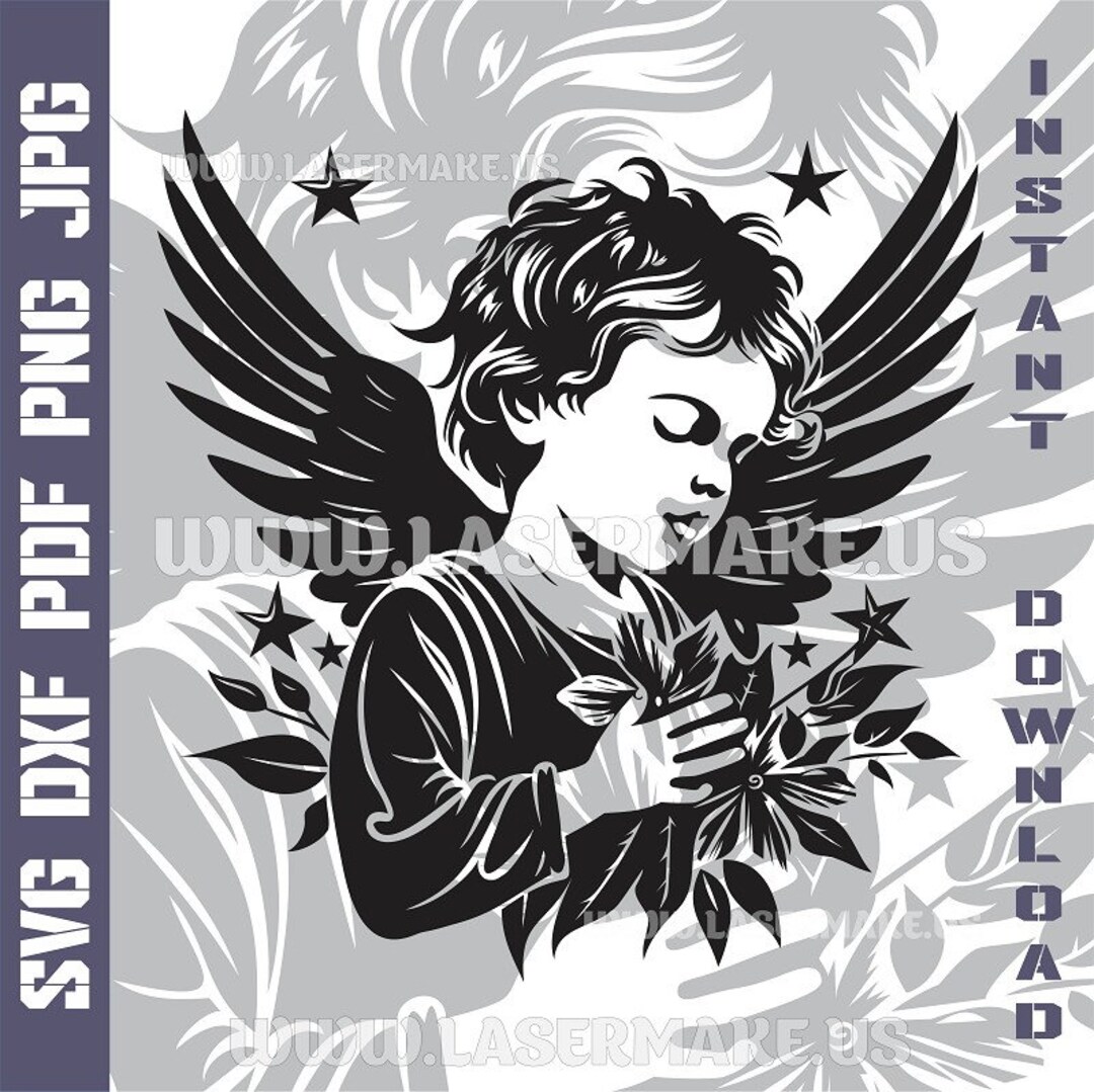 Angel SVG File Cut File for Cricut Printable Png SVG Dxf Cut Files ...