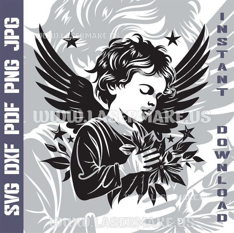 Angel SVG File | Cut File for Cricut | Printable Png| SVG Dxf Cut Files ...