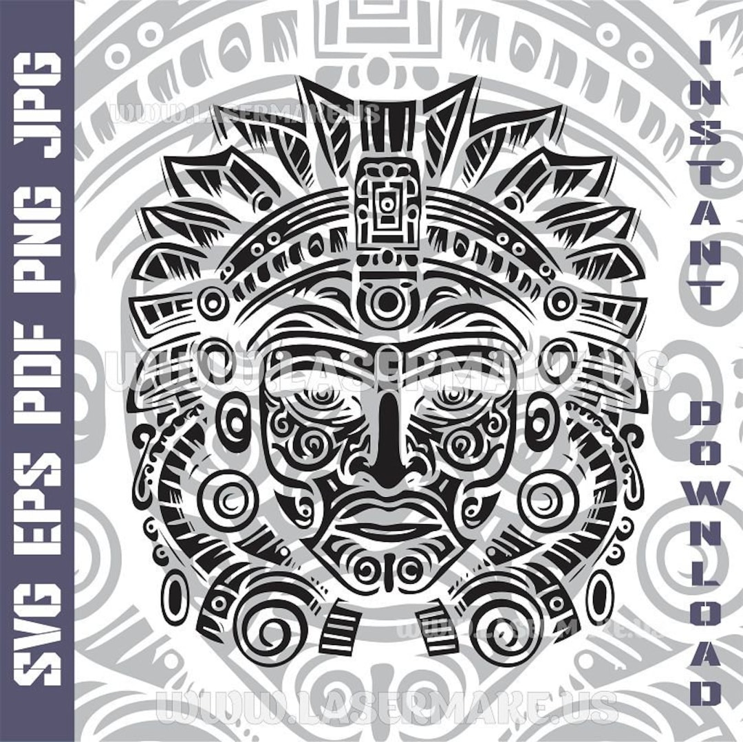 Maya Tribal Mask SVG File | Cut File for Cricut | Printable Png| SVG ...