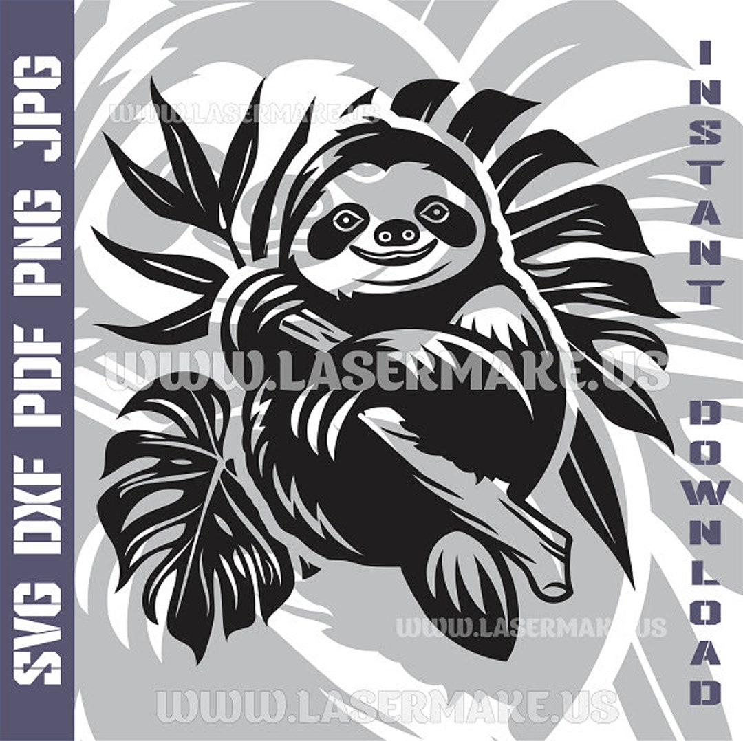 Sloth SVG File | Cut File for Cricut | Printable Png| SVG Dxf Cut Files ...