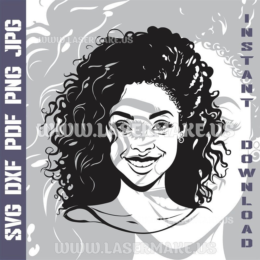 Afro Diva Svg File Cut File For Cricut Printable Png Svg Dxf Cut Files