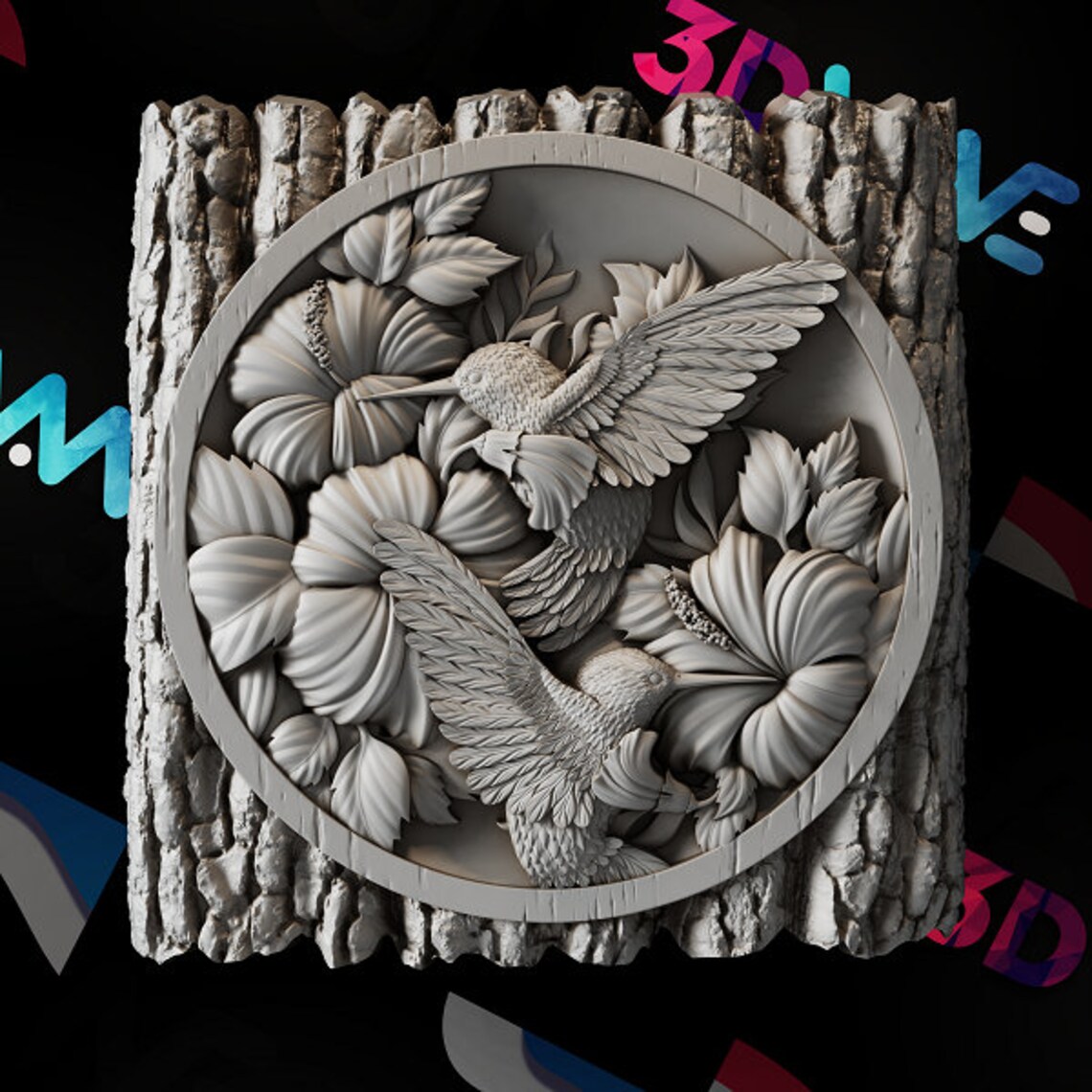 Hummingbirds 3d Stl | Colibri 3d Stl | 3d Model | STL | CNC Files | Wall Decor | Wood Art | Home ...