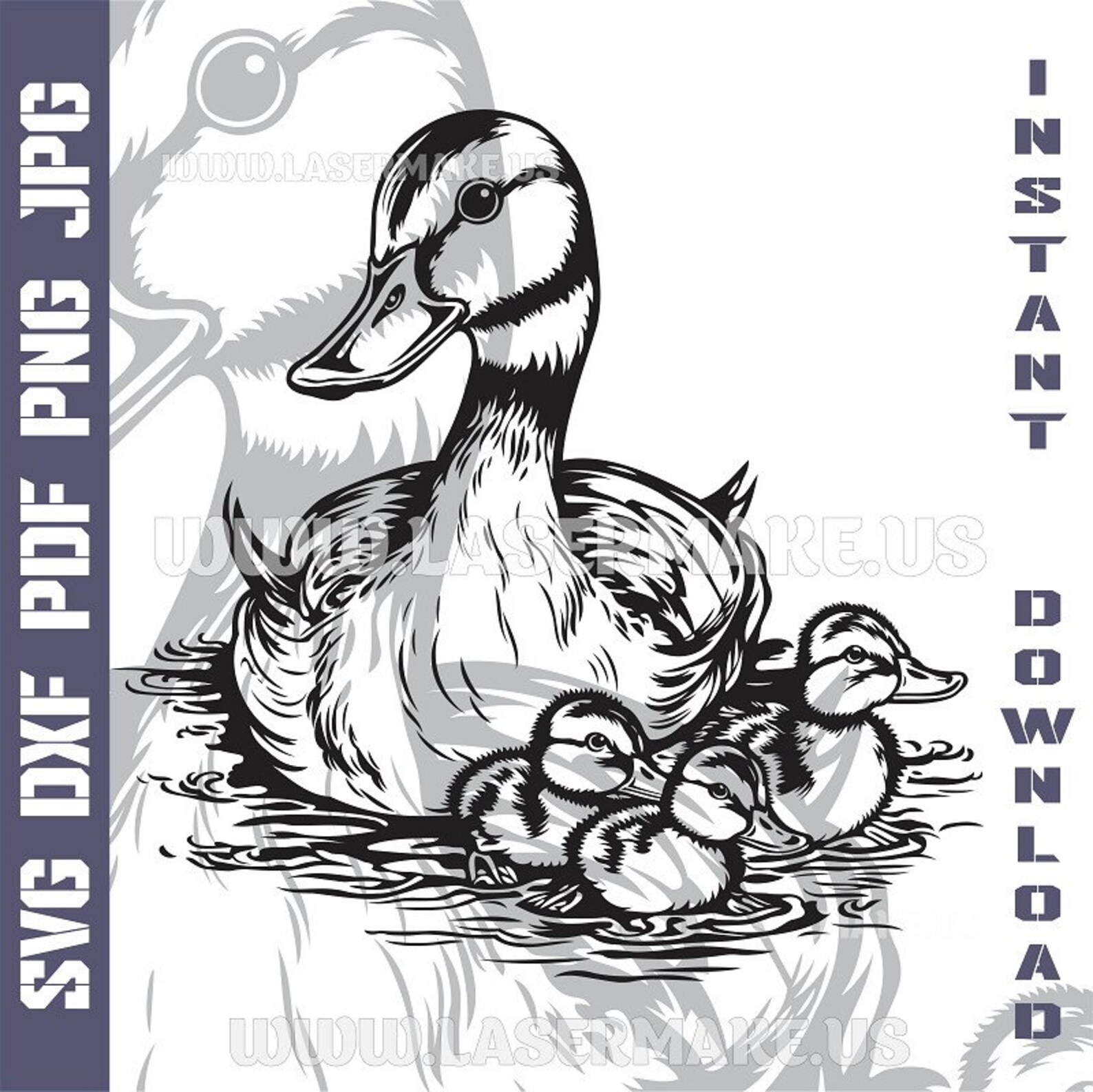 Duck With Ducklings SVG File Cut File for Cricut Printable Png SVG Dxf ...