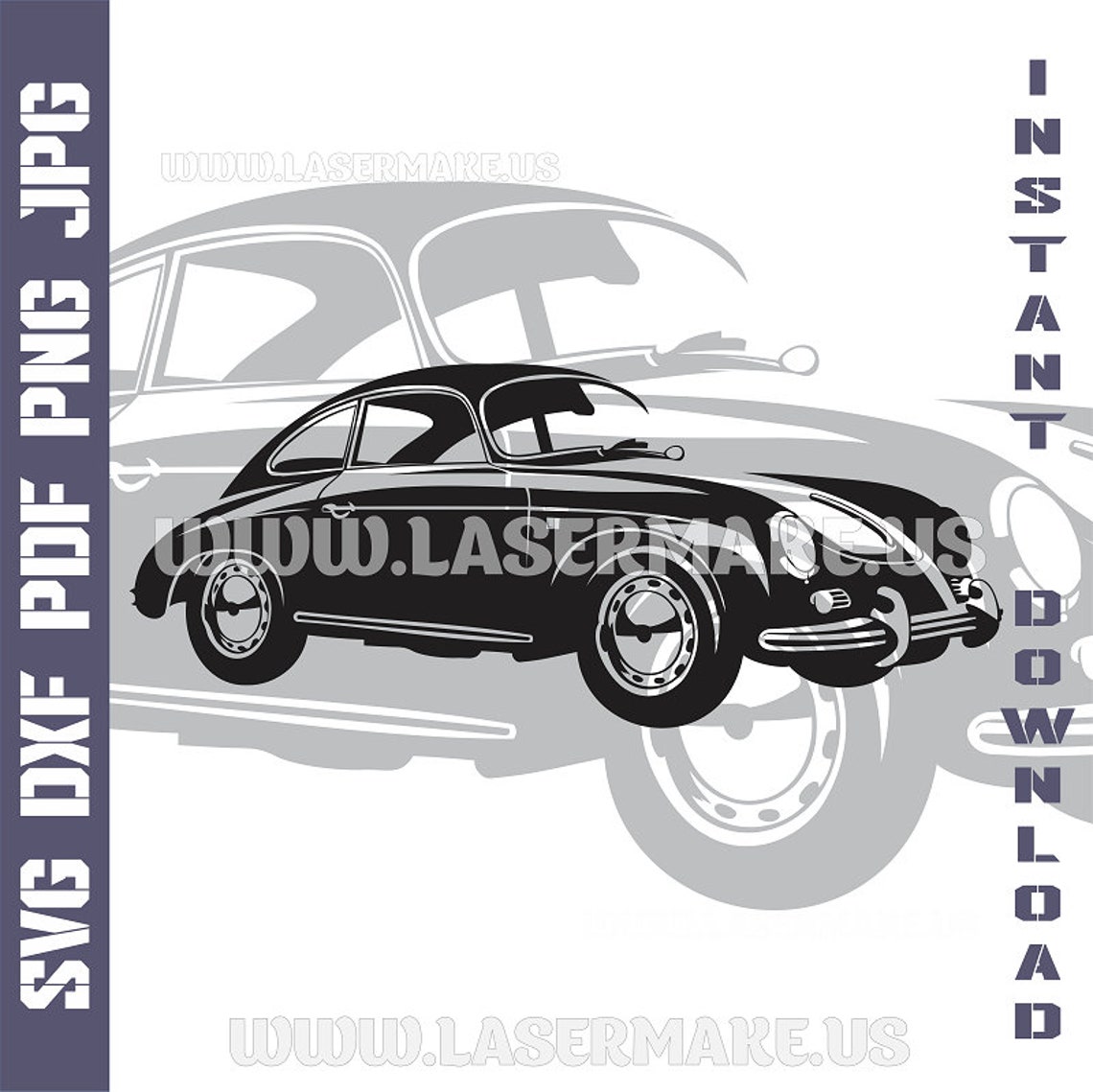 Porsche 356 SVG File Cut File for Cricut Printable Png SVG Dxf Cut ...