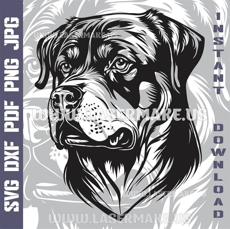 Rottweiler SVG File | Cut File for Cricut | Printable Png| SVG Dxf Cut ...