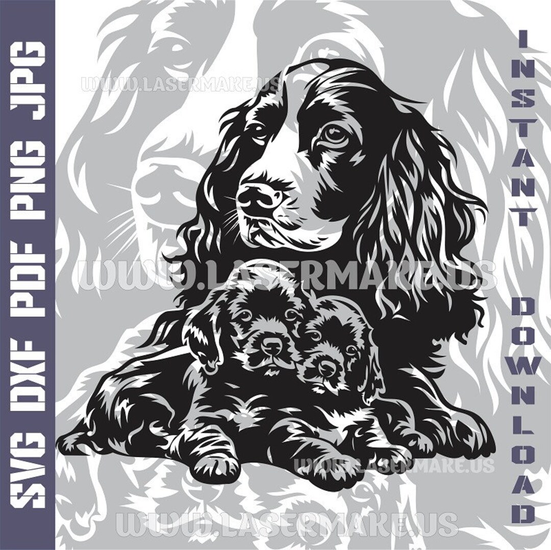 Cocker Spaniel Family SVG File | Cut File for Cricut | Printable Png ...