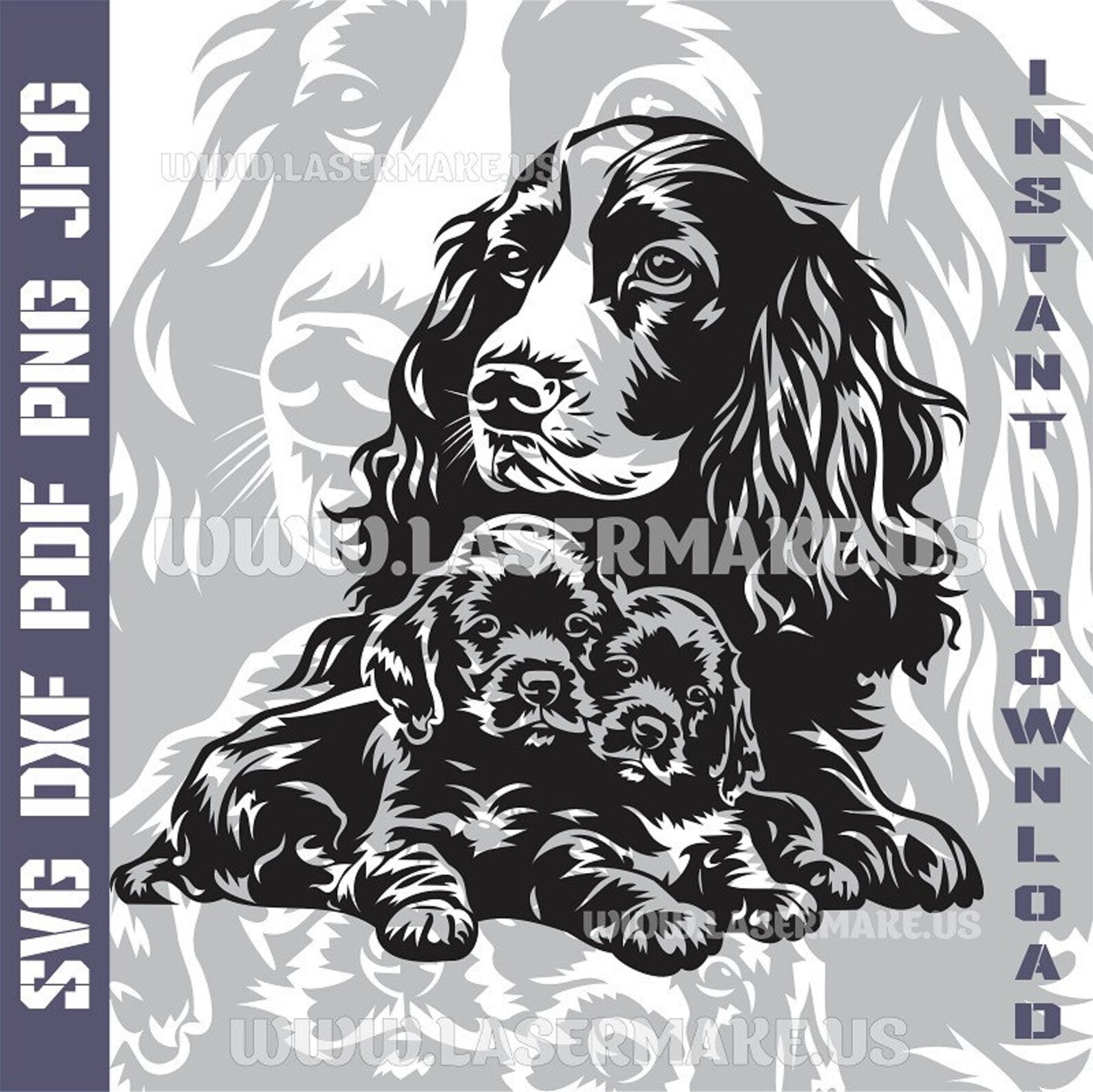 Cocker Spaniel Family SVG File | Cut File for Cricut | Printable Png ...