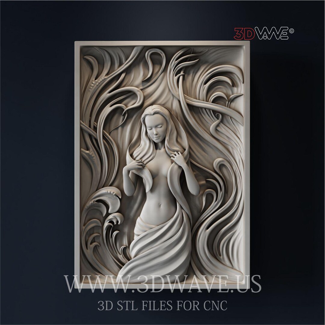 Woman 3D Wall Sculpture STL File: CNC Carving Template (digital ...