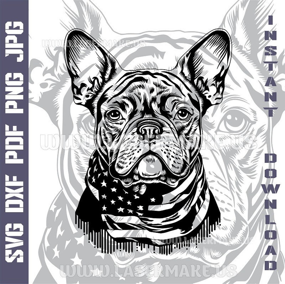 Patriotic French Bulldog SVG File | Cut File for Cricut | Printable Png ...