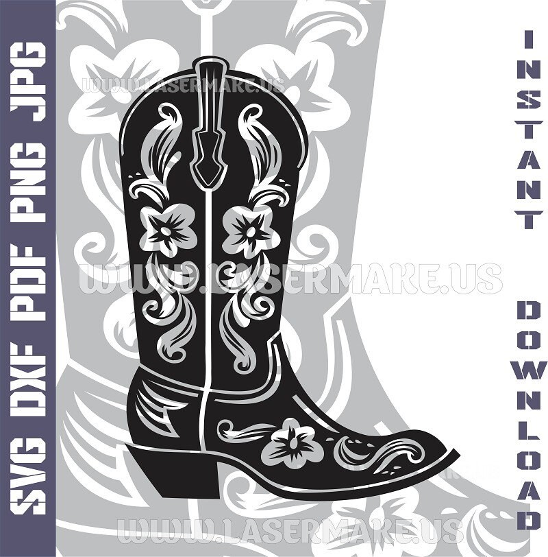 Cowboy Boots SVG File Cut File for Cricut Printable Png SVG Dxf Cut ...