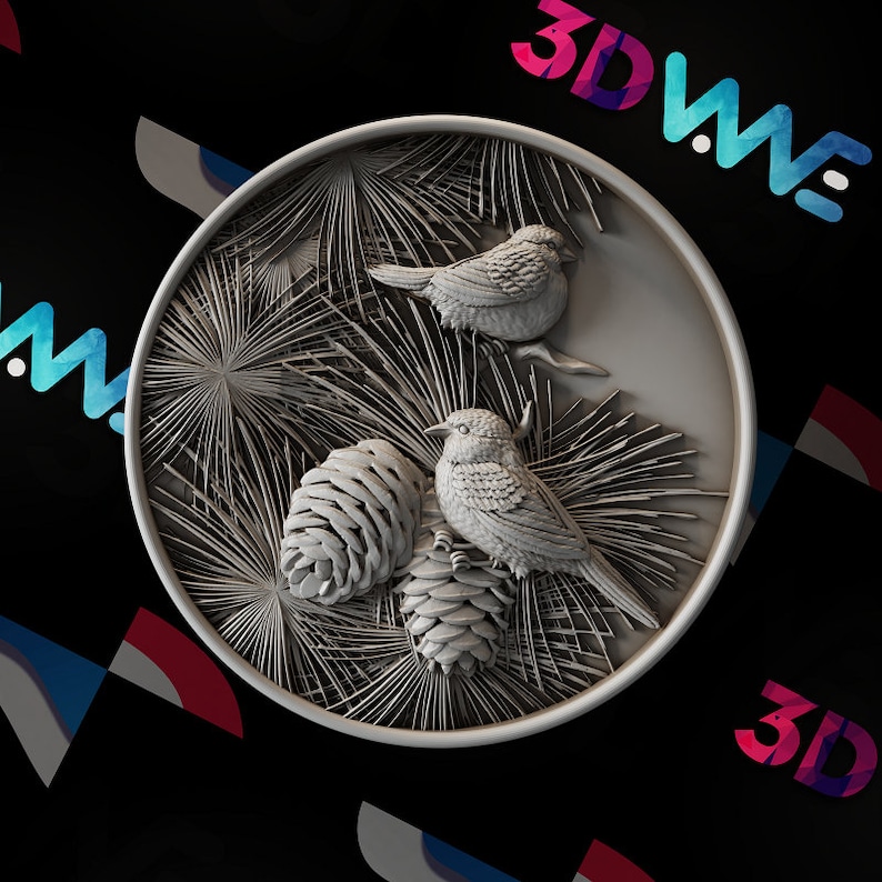 Birds | Nest | Love | 3d Model | STL | CNC Files | Wall Decor | Wood ...