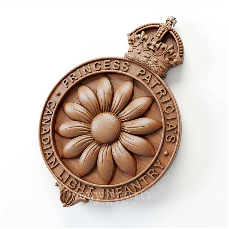 PPCLI Badge - 3D Model for CNC | Princess Patricia's Canadian Light ...